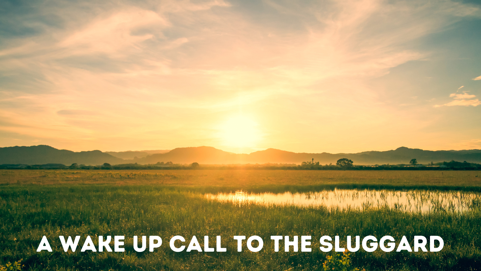 A Wake Up Call To The Sluggard - Preachers Corner